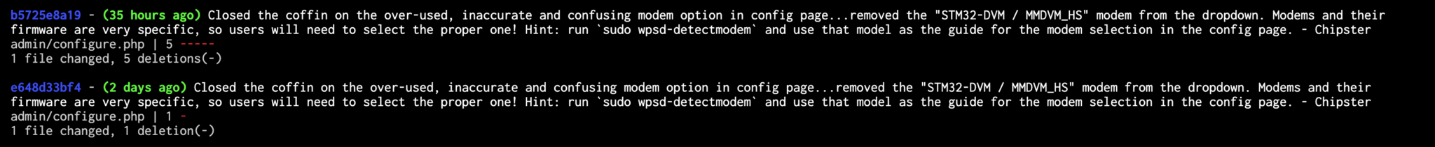 WPSD MMDVM Reselect Modem Prompt - April 2025 - W0DHZ - Dale Henninger